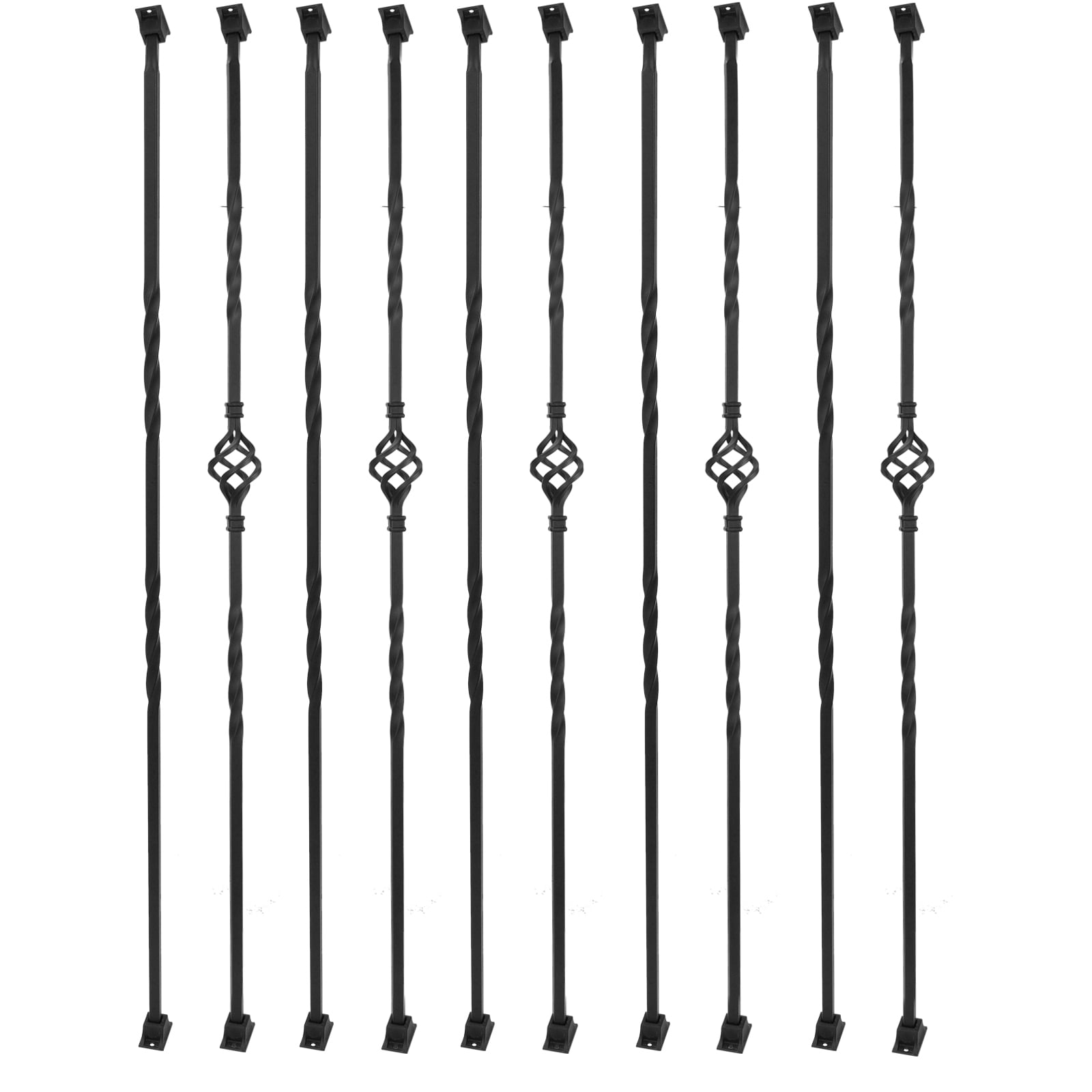 10 Pack Iron Balusters for Staircase Stair Spindles Hollow Single ...