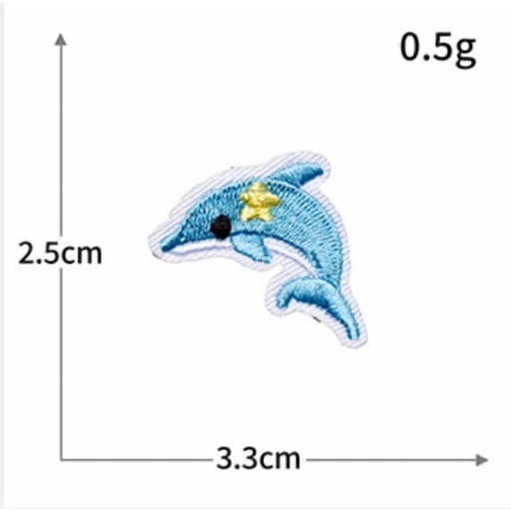 10 Pack Iron-On Embroidery Patches - Fun Fish, Shrimp, Starfish & Shell ...