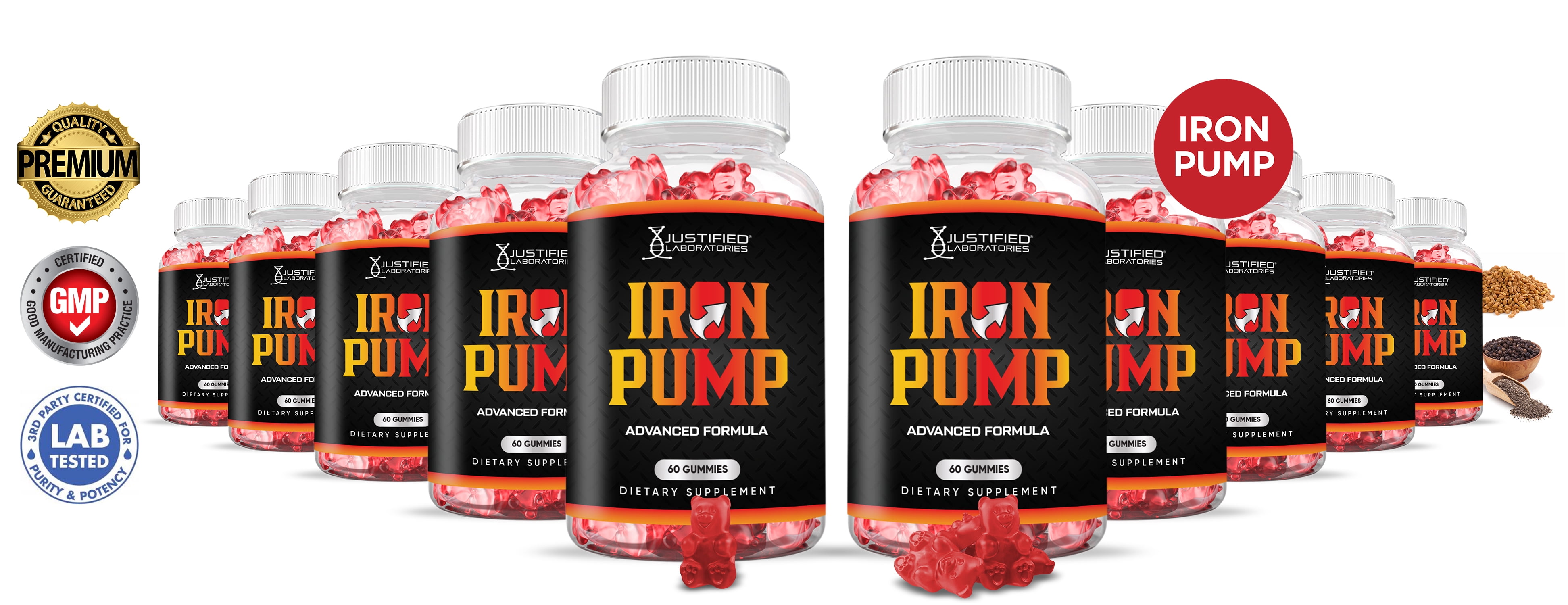 (10 Pack) Iron Pump Male Enhancement Gummies 310MG 600 Gummys - Walmart.com