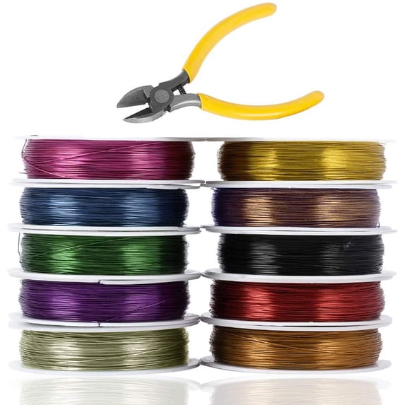 DaKuan 26 Gauge Jewelry Beading Wire Set, 10 Pack with Cutting Pliers ...