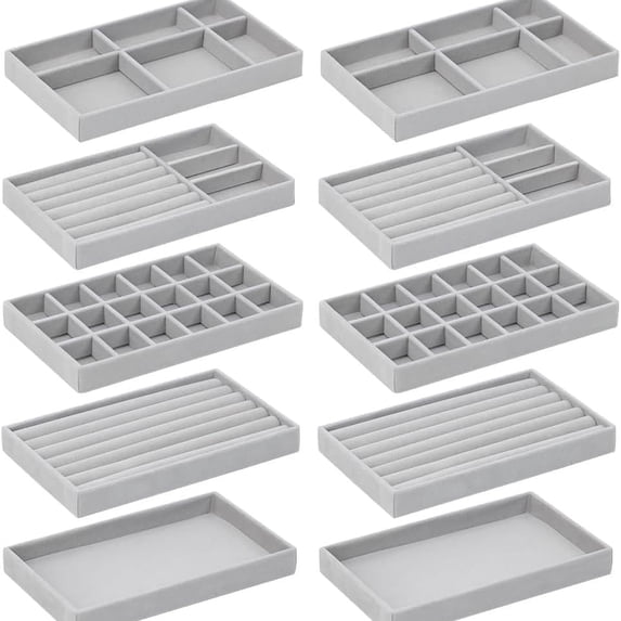 10 Pack Jewelry Trays for Drawers,Stackable Jewelry Drawer Organizers ...