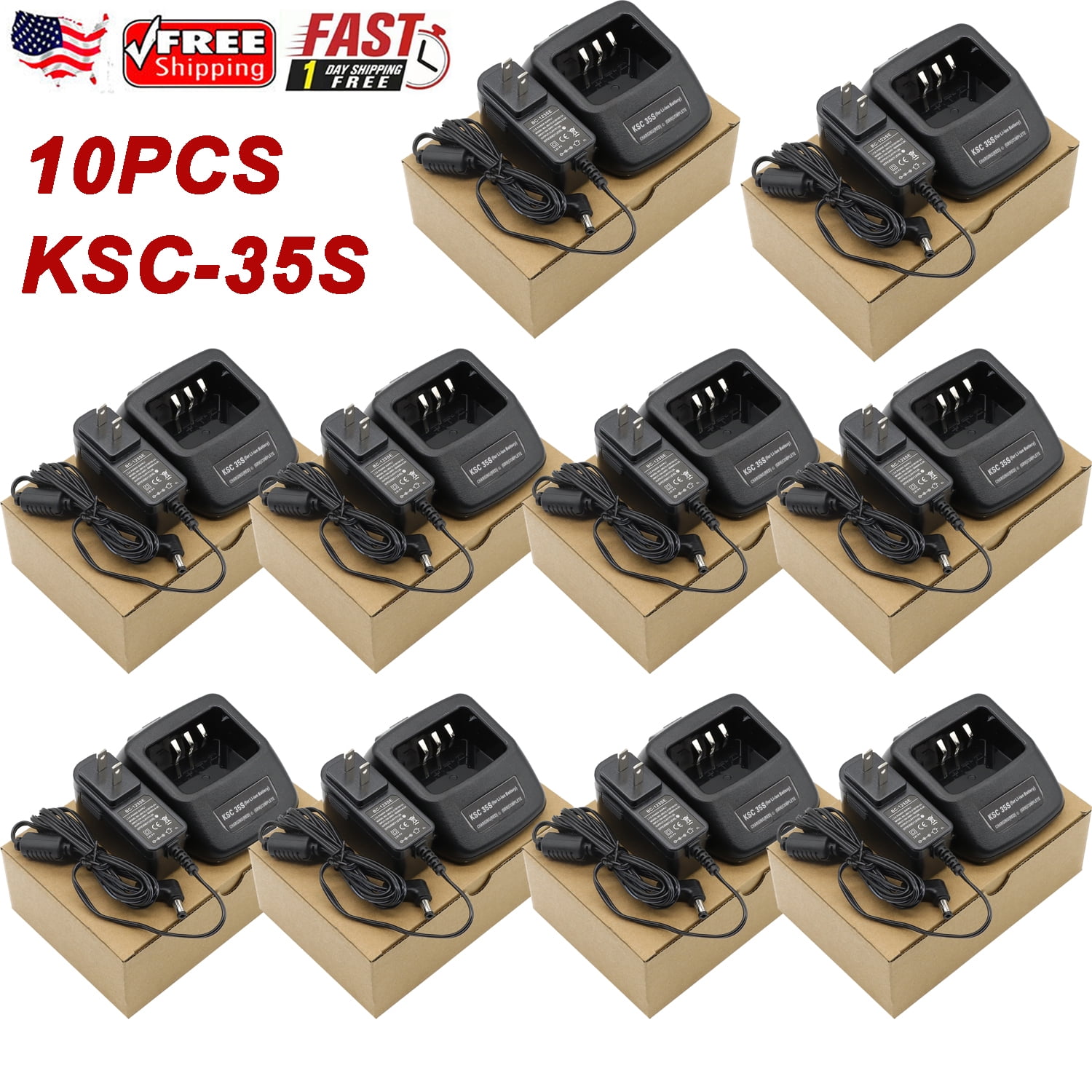 10-Pack KSC-35S Rapid Charger For Kenwood TK-3000 TK-2000 TK-3207 TK ...