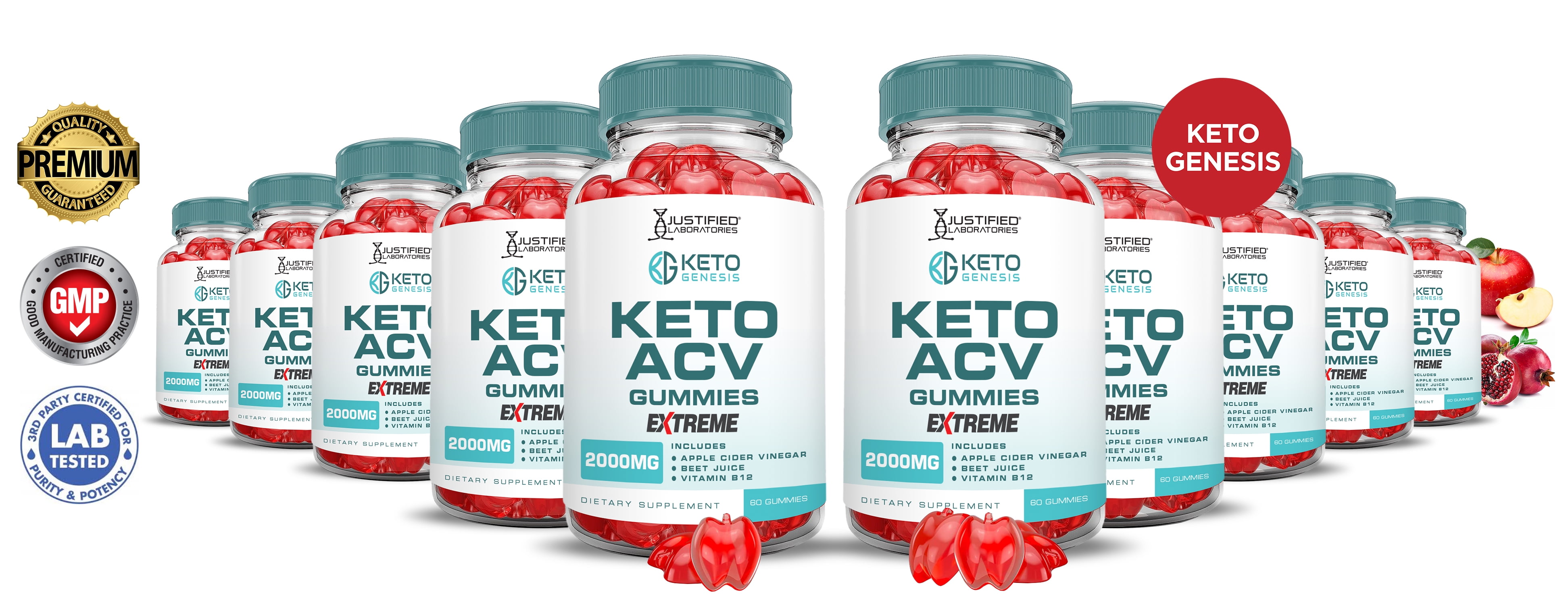 (10 Pack) Keto Genesis Extreme ACV Gummies 2000mg Dietary Supplement ...