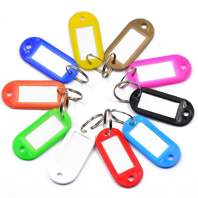 10pcs Assorted Color Keychain Tags Name Card Key Tags Split - Walmart.com