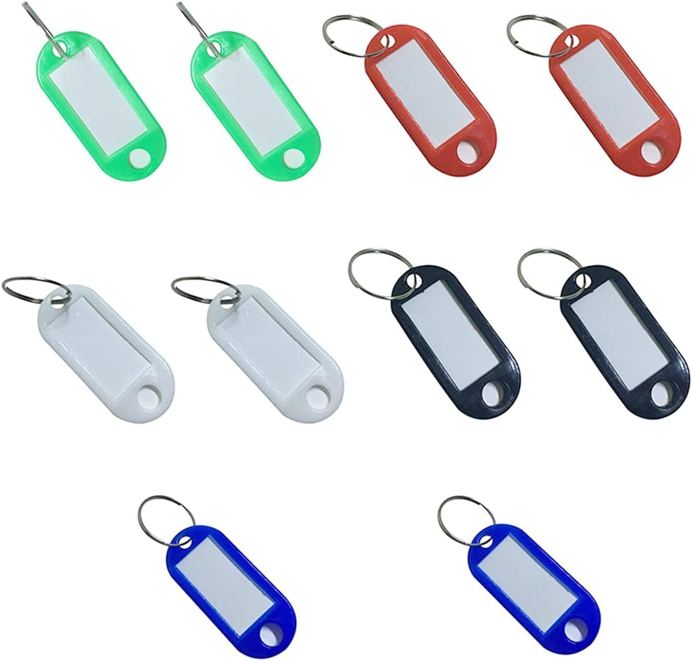 10 Pack Key Tags with Ring and Label Window, Tough Plastic Key Label ...