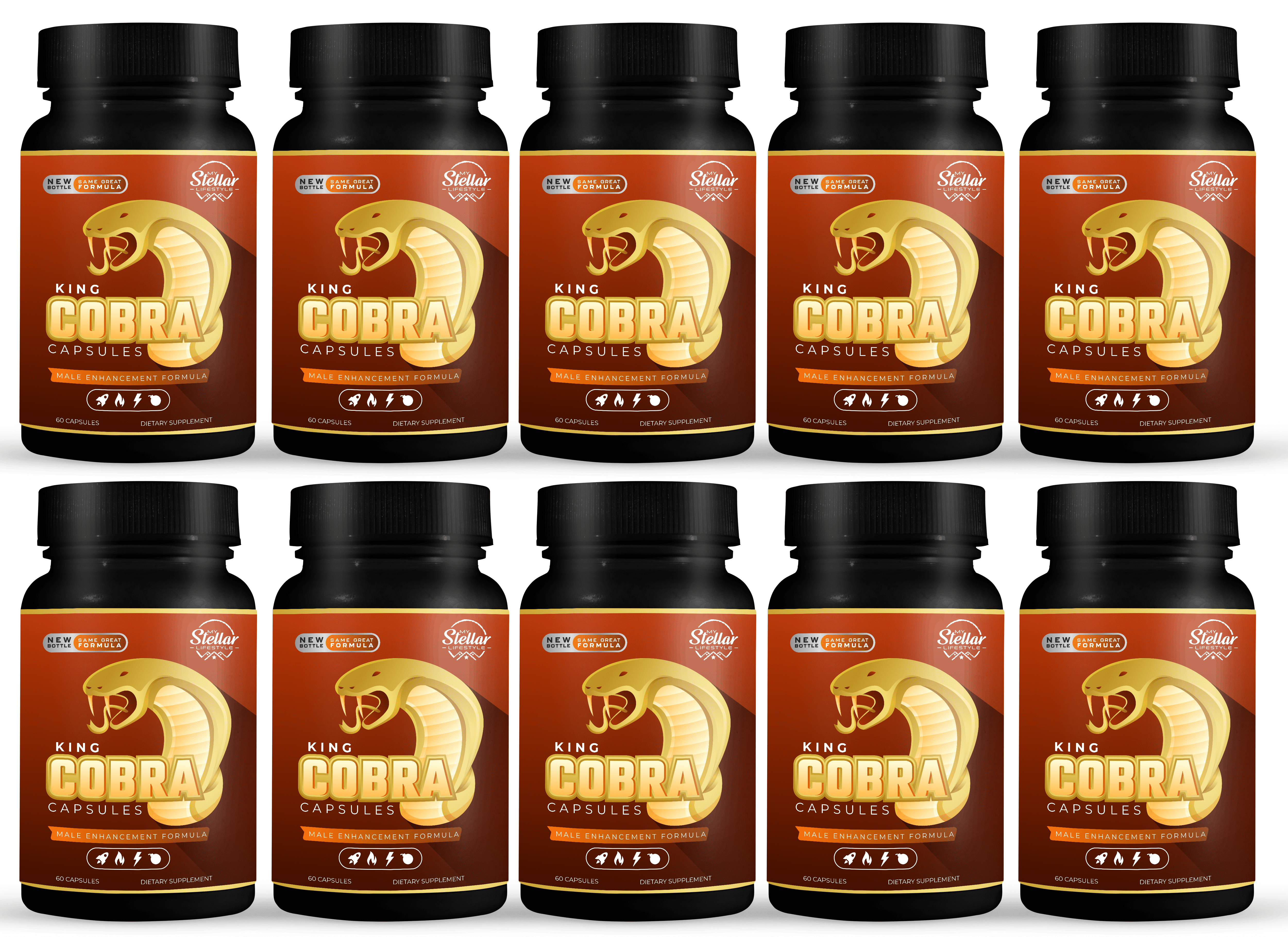 10 Pack King Cobra Capsules Extra Strength Formula 60 Capsules x10 ...