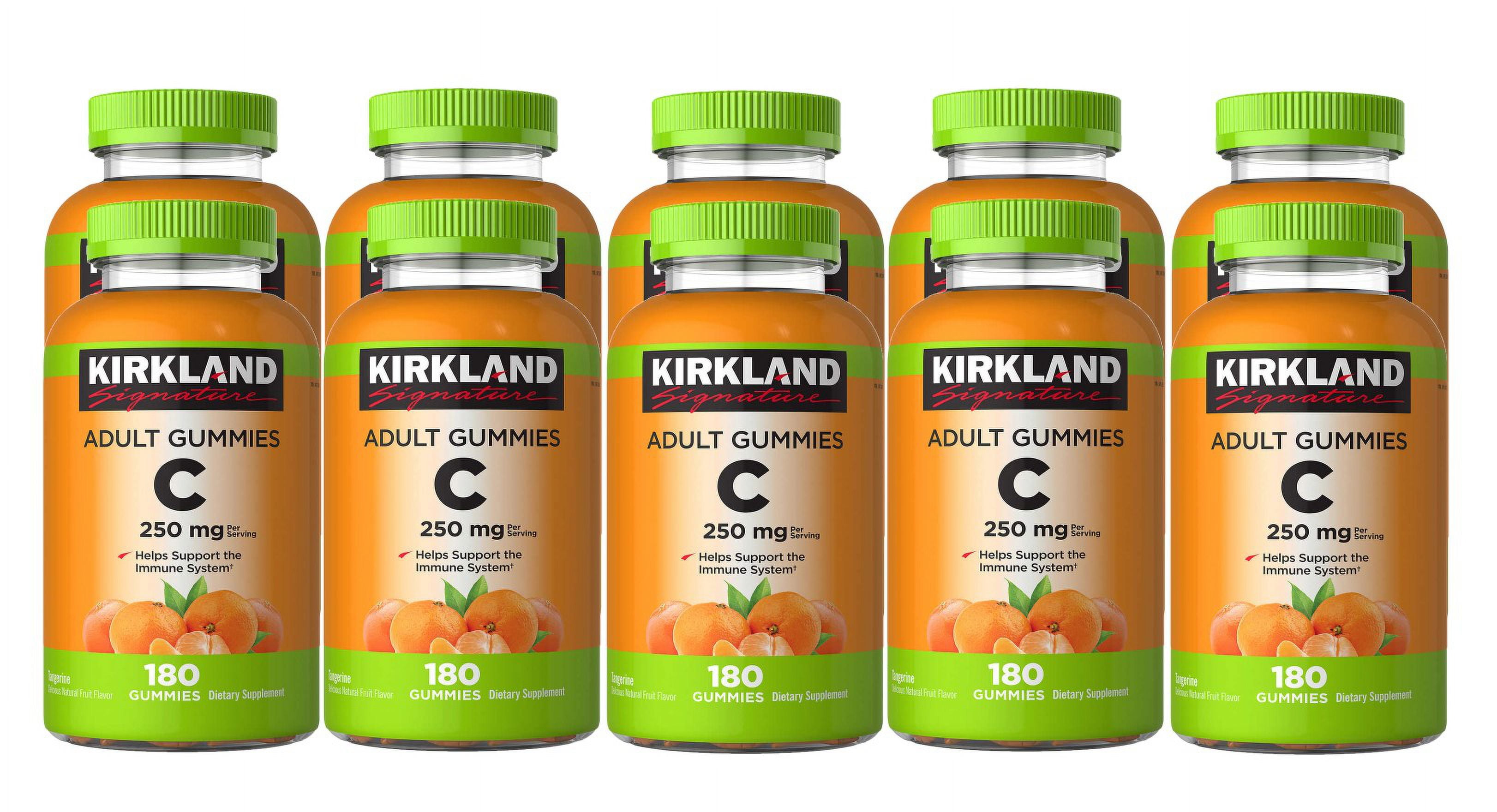 10 Pack | Kirkland Signature Vitamin C 250 mg., 180 Adult Gummies ...
