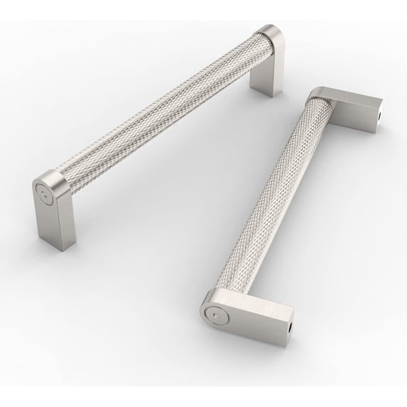 10 Pack Knurled Cabinet Pulls 5 Inch Brushed Satin Nickel Kitchen ...