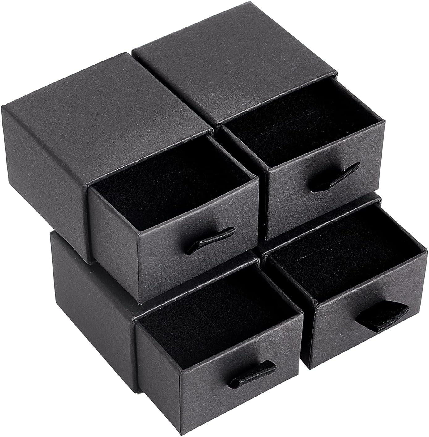 10 Pack Kraft Paper Drawer Box 2x2x1.4 Inch Black Craft Packaging ...
