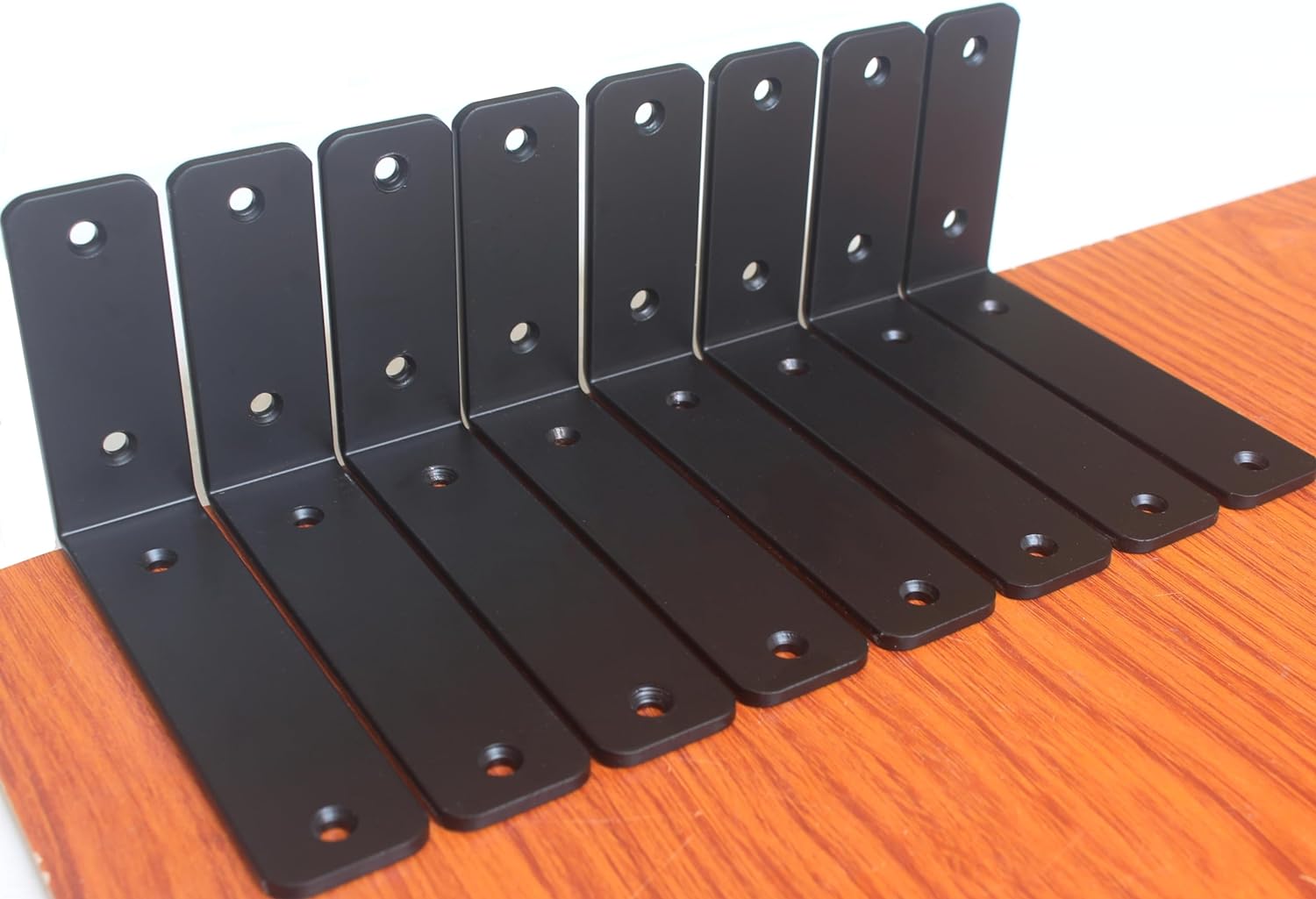 10 Pack - L 6" x H 4" x W1.5, 5mm Thick Black L Shelf Bracket, Iron ...