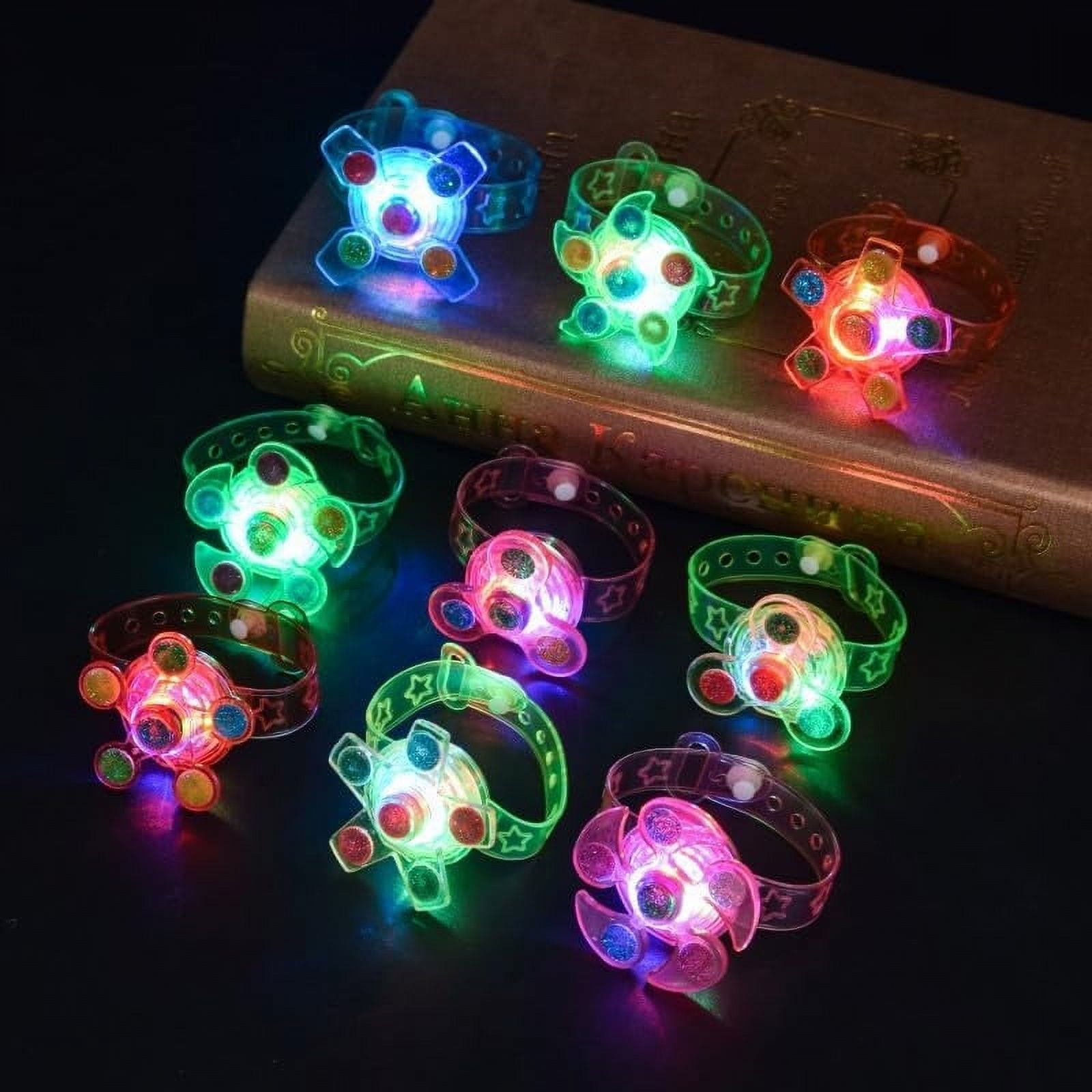 10 Pack LED Light Up Fidget Spinner Bracelets Favors For Kids 4-8 8-12 ...