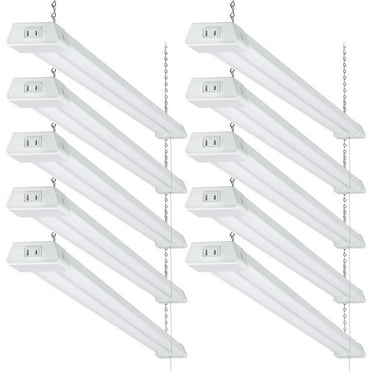 SKYSHALO 10 Pack 4 FT LED Shop Light 40W Linkable Ceiling Shop Light ...