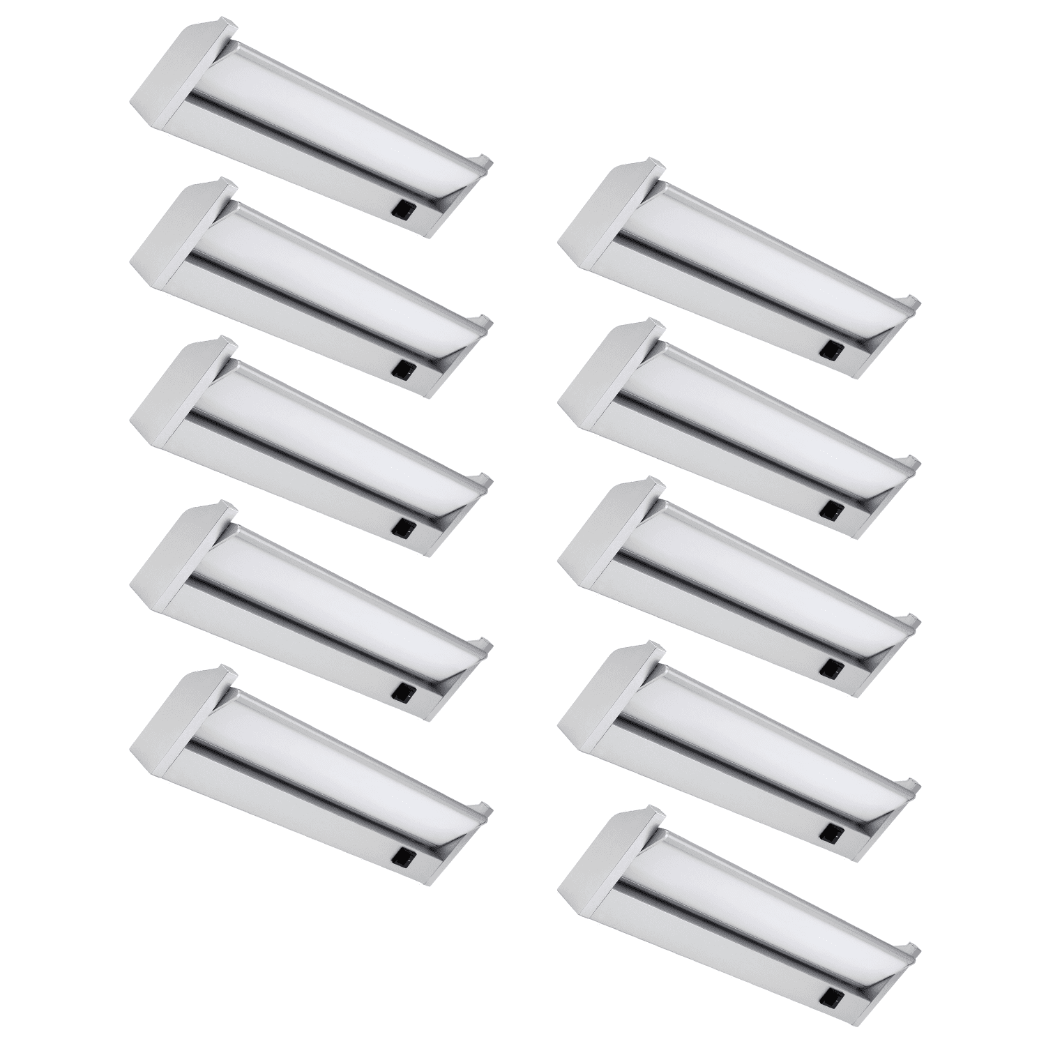 10 Pack LED Under Cabinet Lighting, 120V Rotatable Lens, Aluminum ...