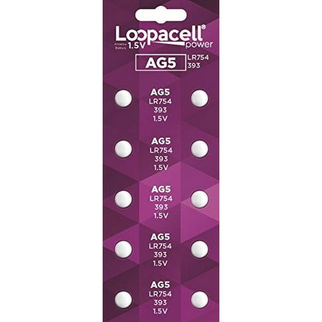10 Pack LOOPACELL AG5 LR754 393 SR48 1.5 Volt Alkaline Cell Watch ...