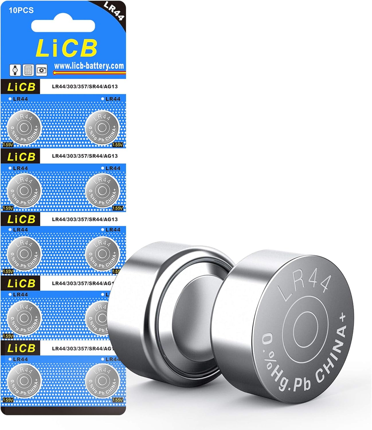 10 Pack LR44 AG13 357 303 SR44 Battery 1.5V Button Coin Cell Batteries ...