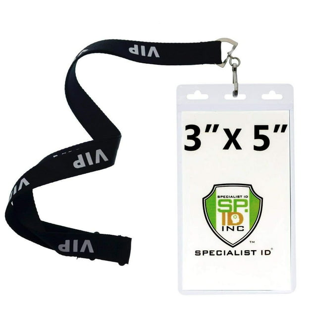 10 Pack - Large 3x5 Inch Large Clear Vertical Badge and Credential ...