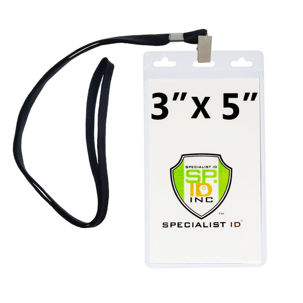 10 Pack - Large 3x5 Inch Large Clear Vertical Badge and Credential ...