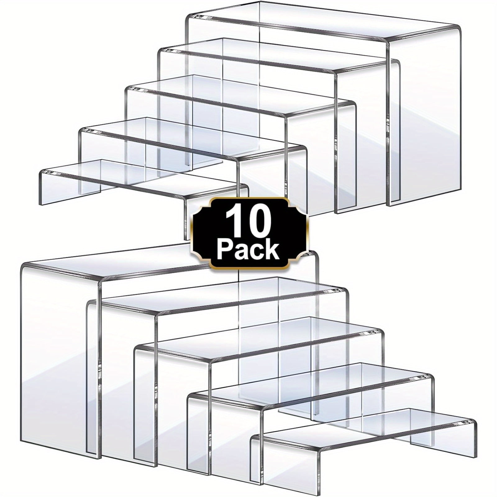 10 Pack Large Acrylic Hand Puppet Display Stand Clear Display Riser ...