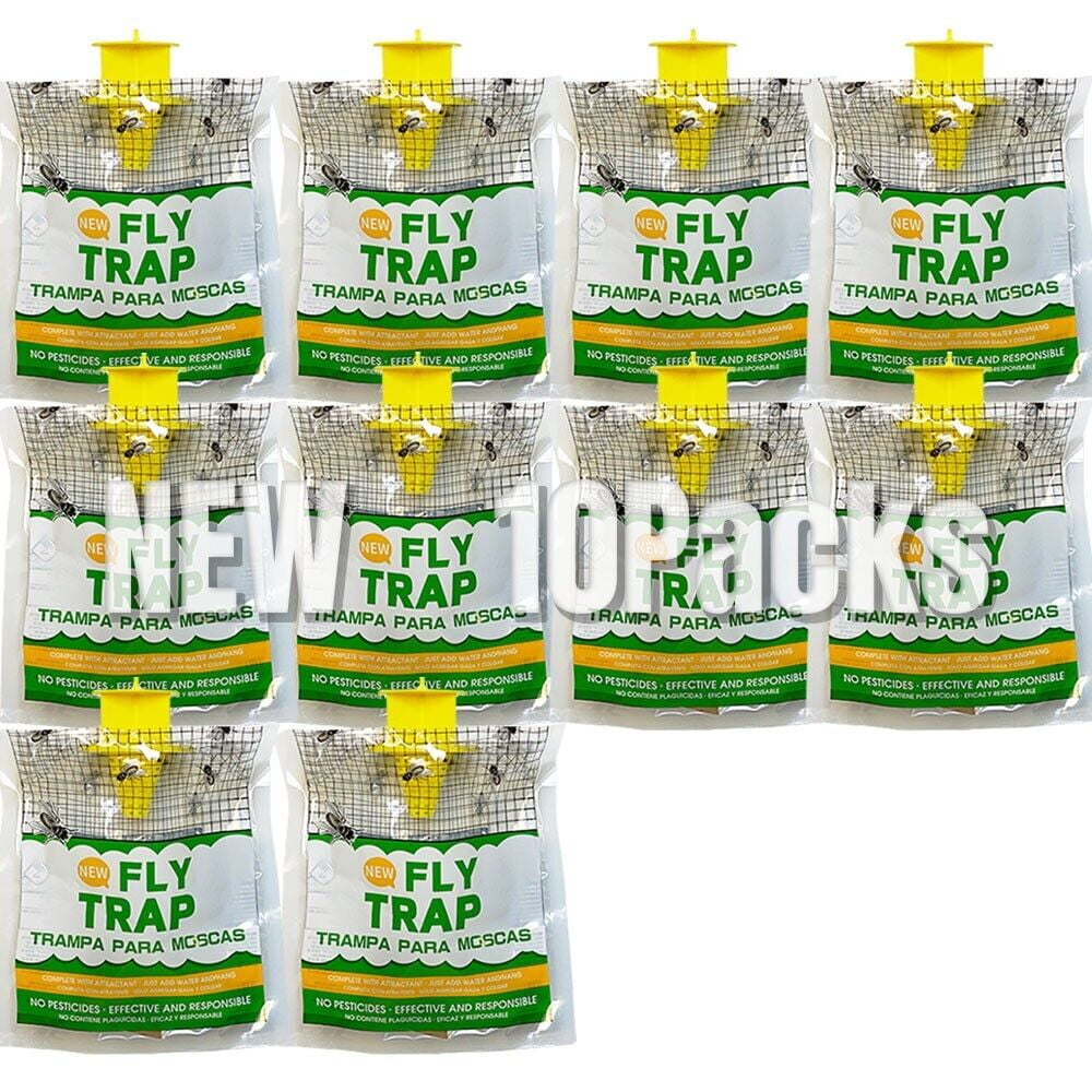 10 Pack Large Capacity Outdoor Fly Traps - Eco-Friendly & Hassle-Free ...
