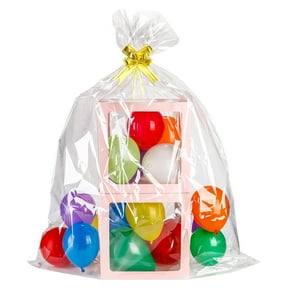 Plastic Gift Wrap for Parties & Occasions with Floral & Clear Designs