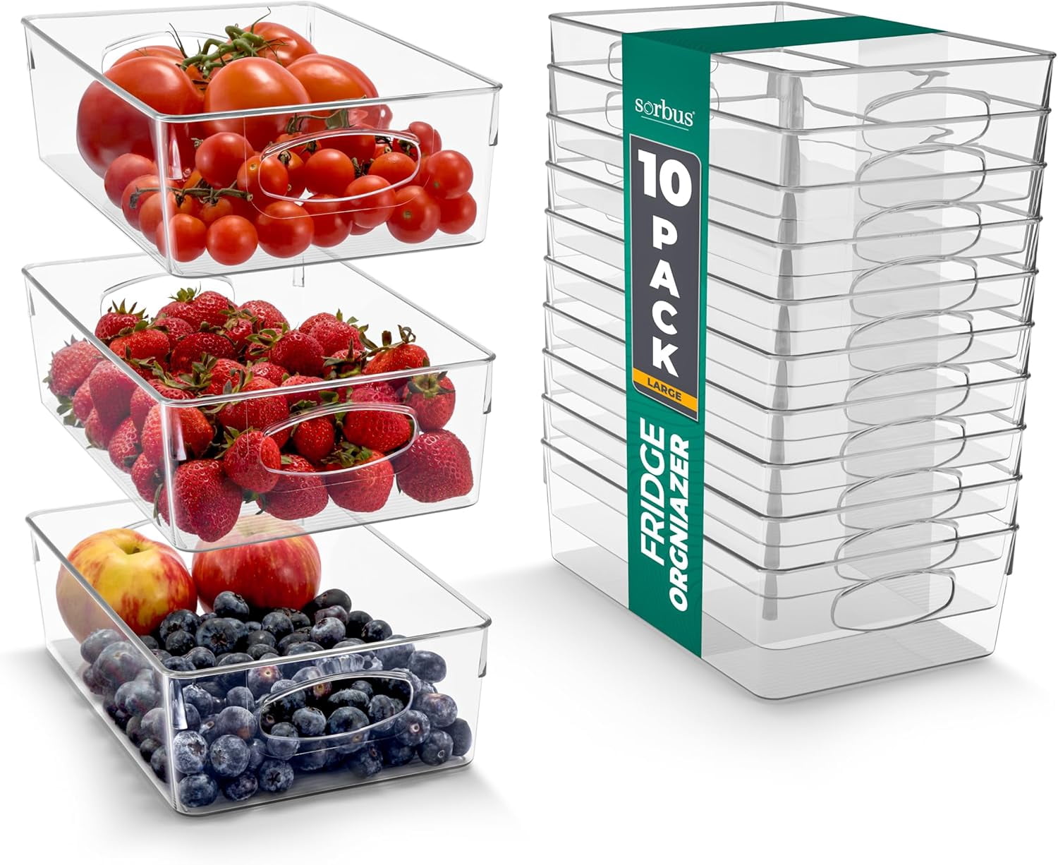 10-Pack Large Clear Plastic Organizing Bins – Clear Bins for Organizing ...