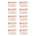 10 Pack Large Clear Thick Plastic Storage Box with Hinged Lid, Heavy ...