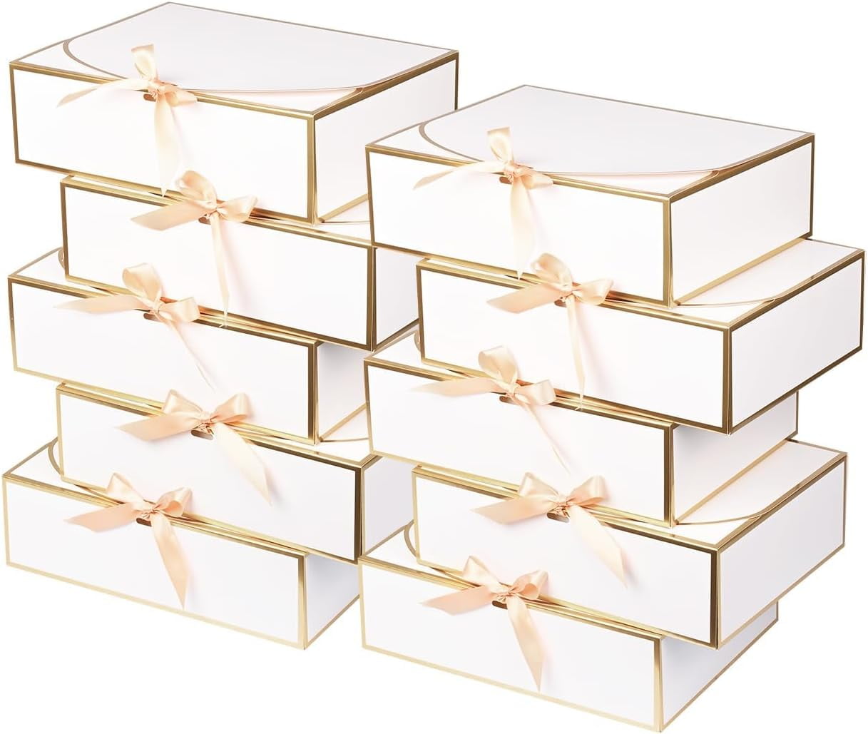 10 Pack Large Gift Boxes with Lids, 12.6x9.8x3.1 Inch Bridesmaid ...