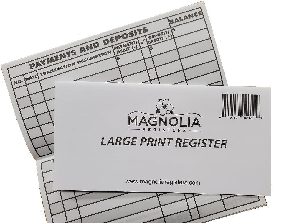 10 Pack Large Print Low Vision Checkbook Transaction Registers, Fits ...