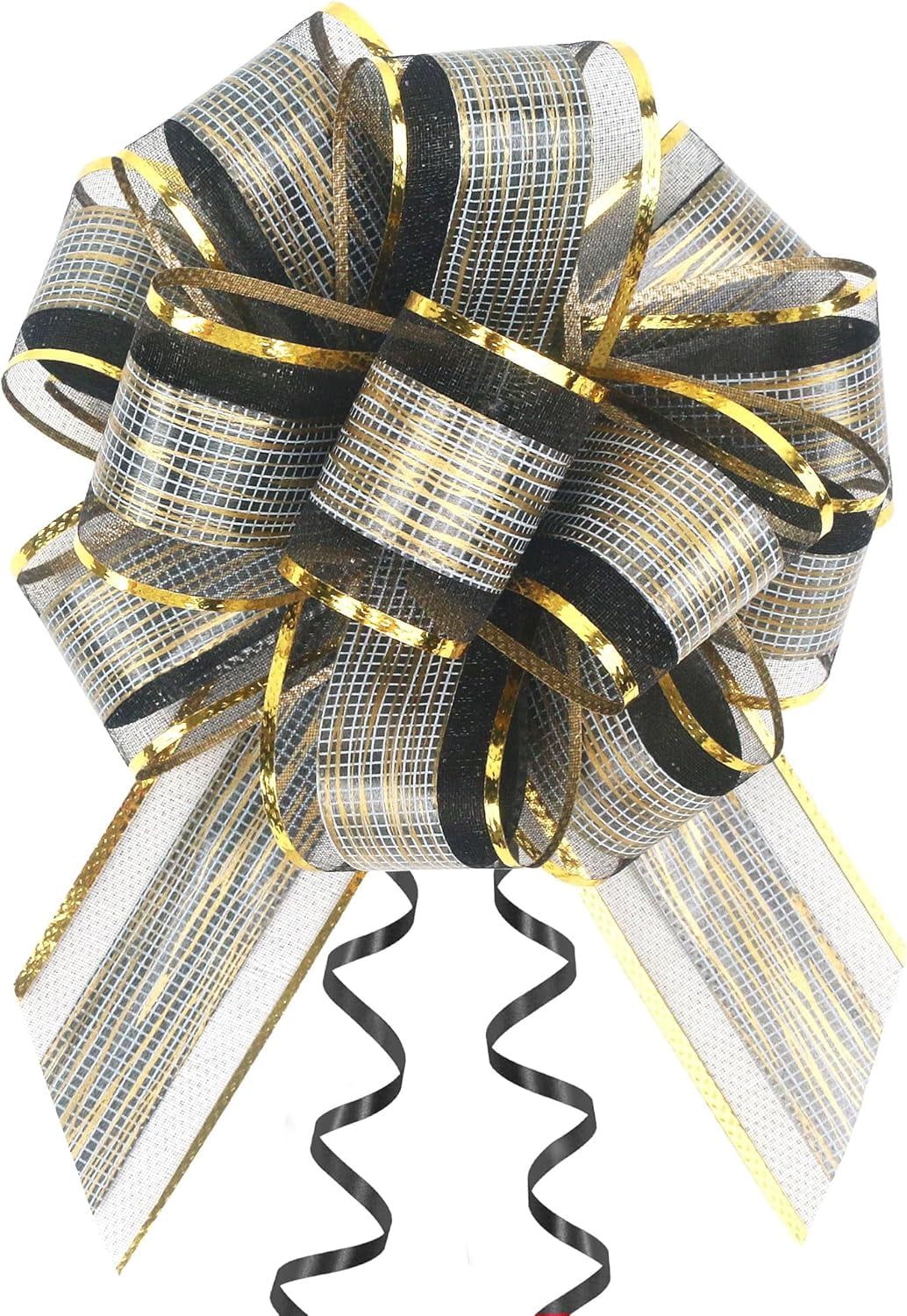10 Pack Large Pull Bows 6 Inch - Big Black Bows for Gift Wrapping ...