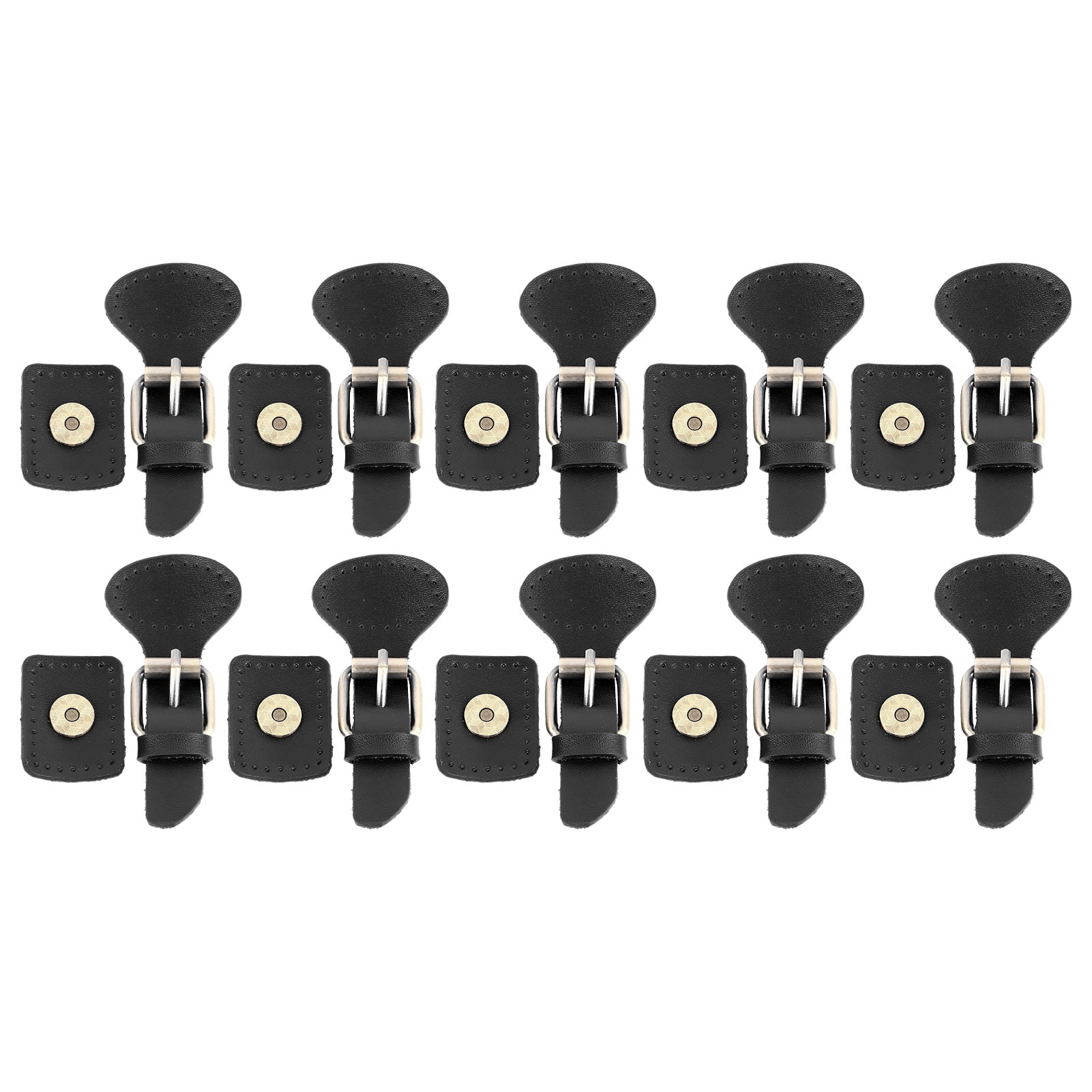 10 Pack Leather Sew-On Toggle Closures - Snap Buckles for Coat, Jacket ...