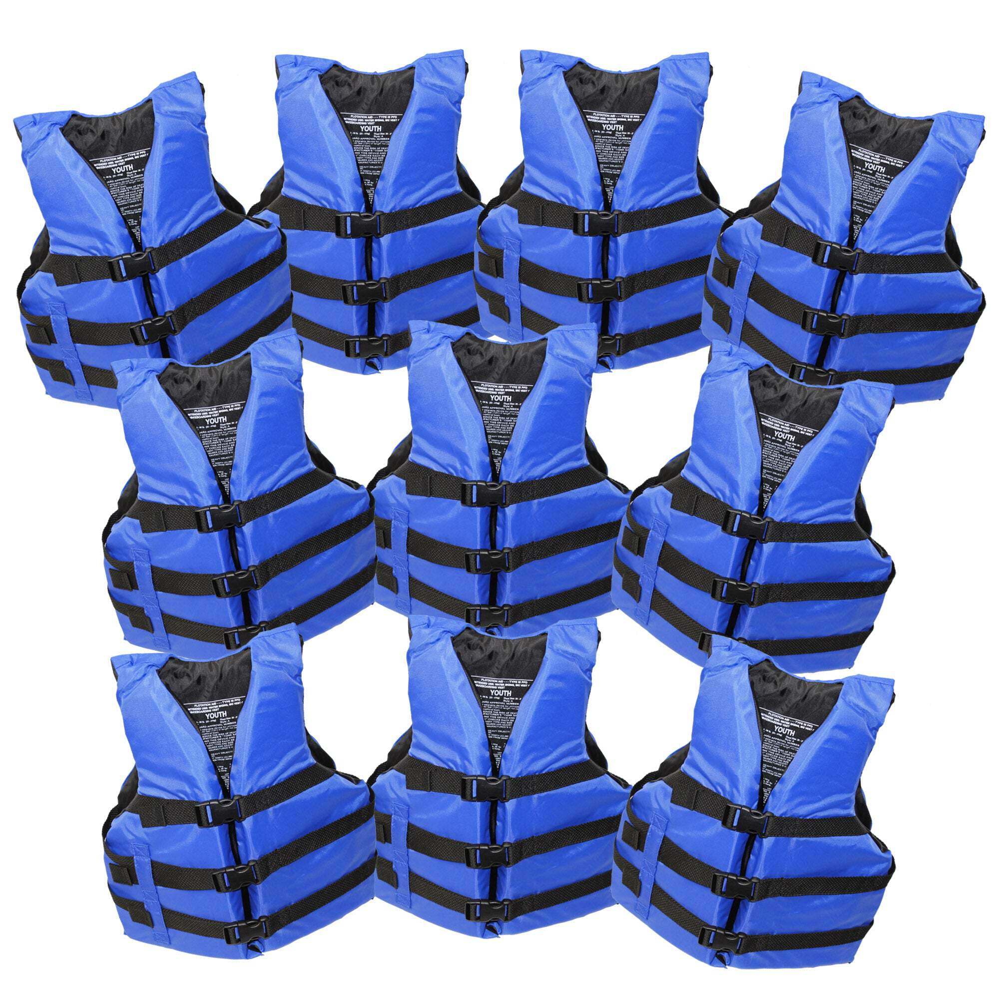 10 Pack Unbranded Life jacket paddle vest; Coast Guard approved Type ...