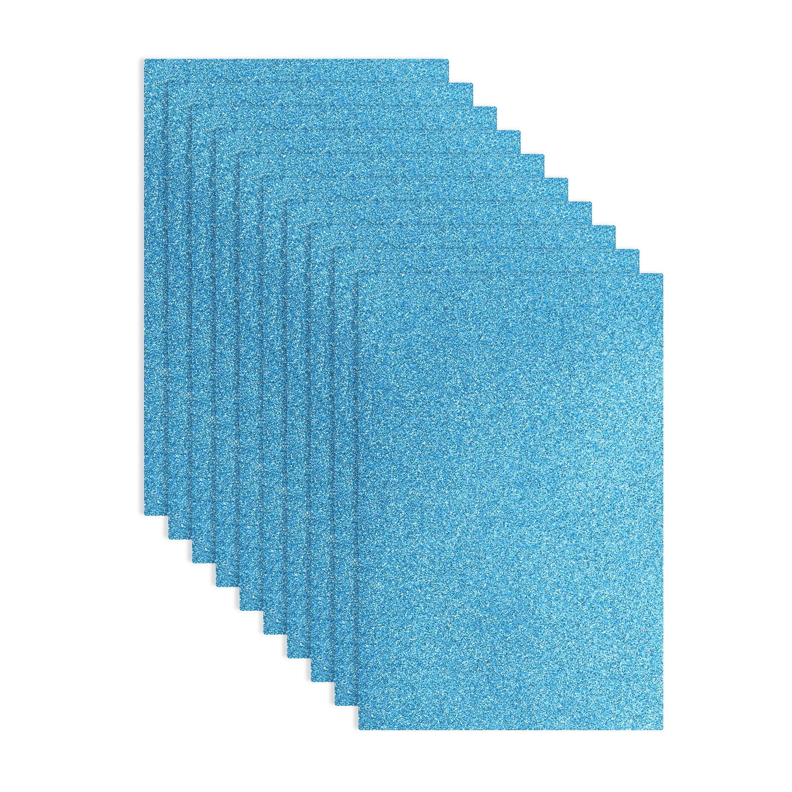 10 Pack Light Blue Glitters Foam Sheets, 8 x 12 Inch Sparkle EVA Foam ...