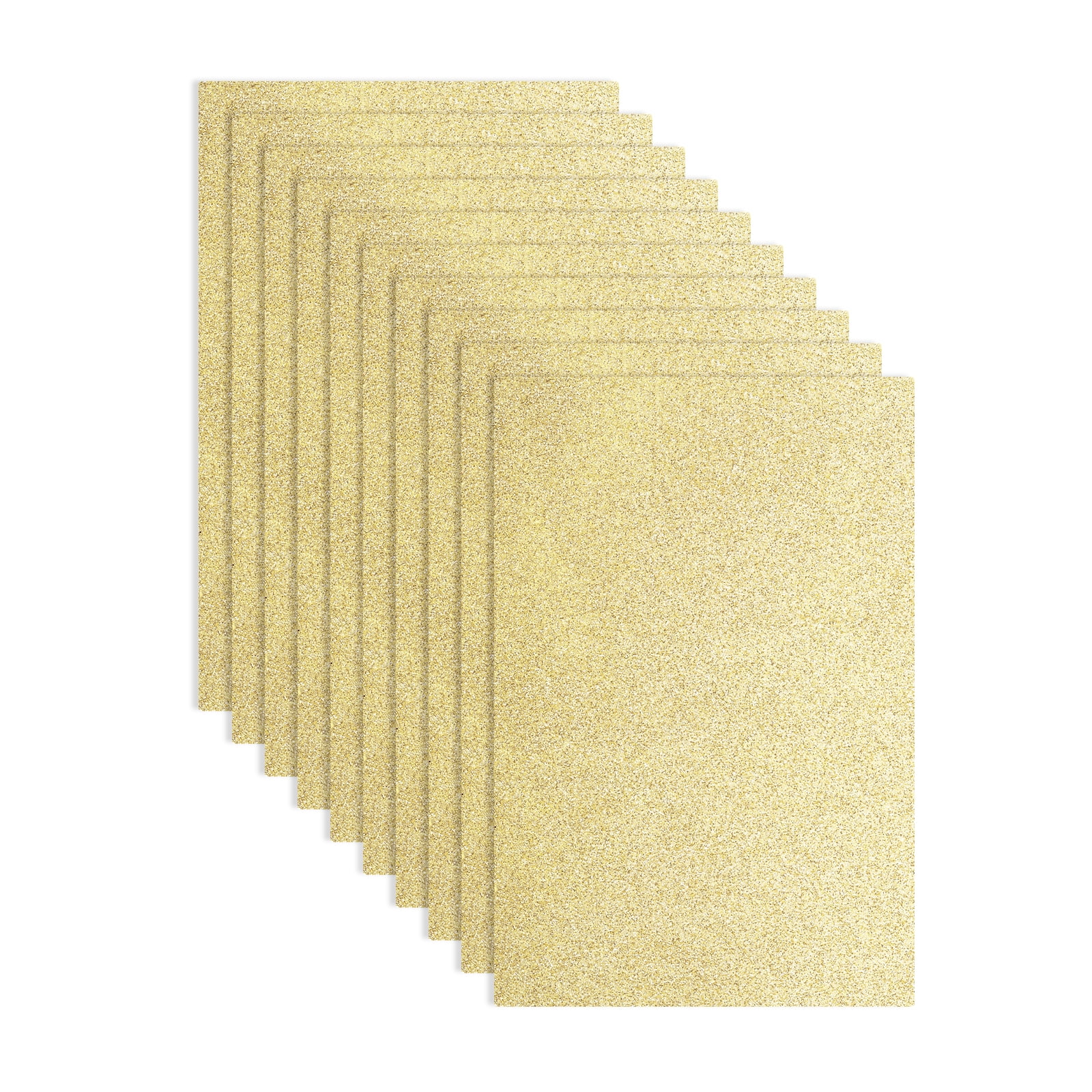 10 Pack Light Gold Glitters Foam Sheets, 8 x 12 Inch Self-Adhesive ...