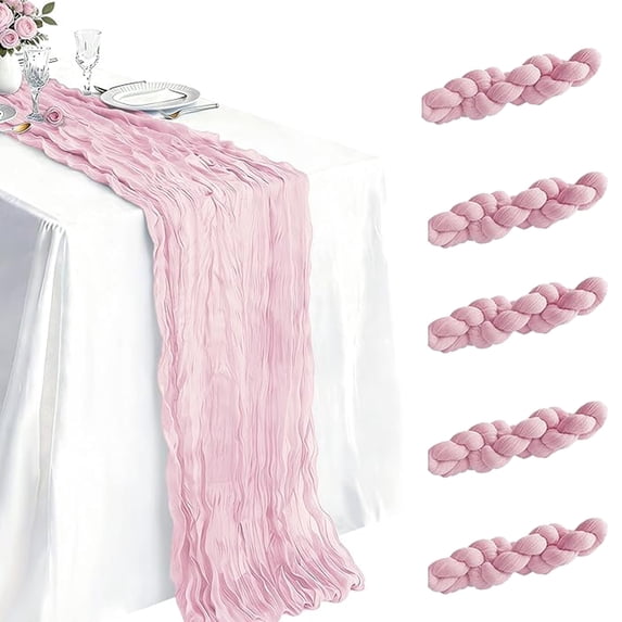 10 Pack Light Pink Cheesecloth Table Runner 10Ft,Semi Sheer Cheese ...