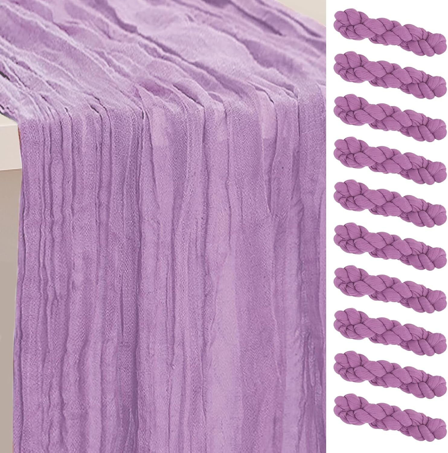 10 Pack Lilac Cheesecloth Table Runner 35x120 Inch 10Ft Rustic Gauze ...