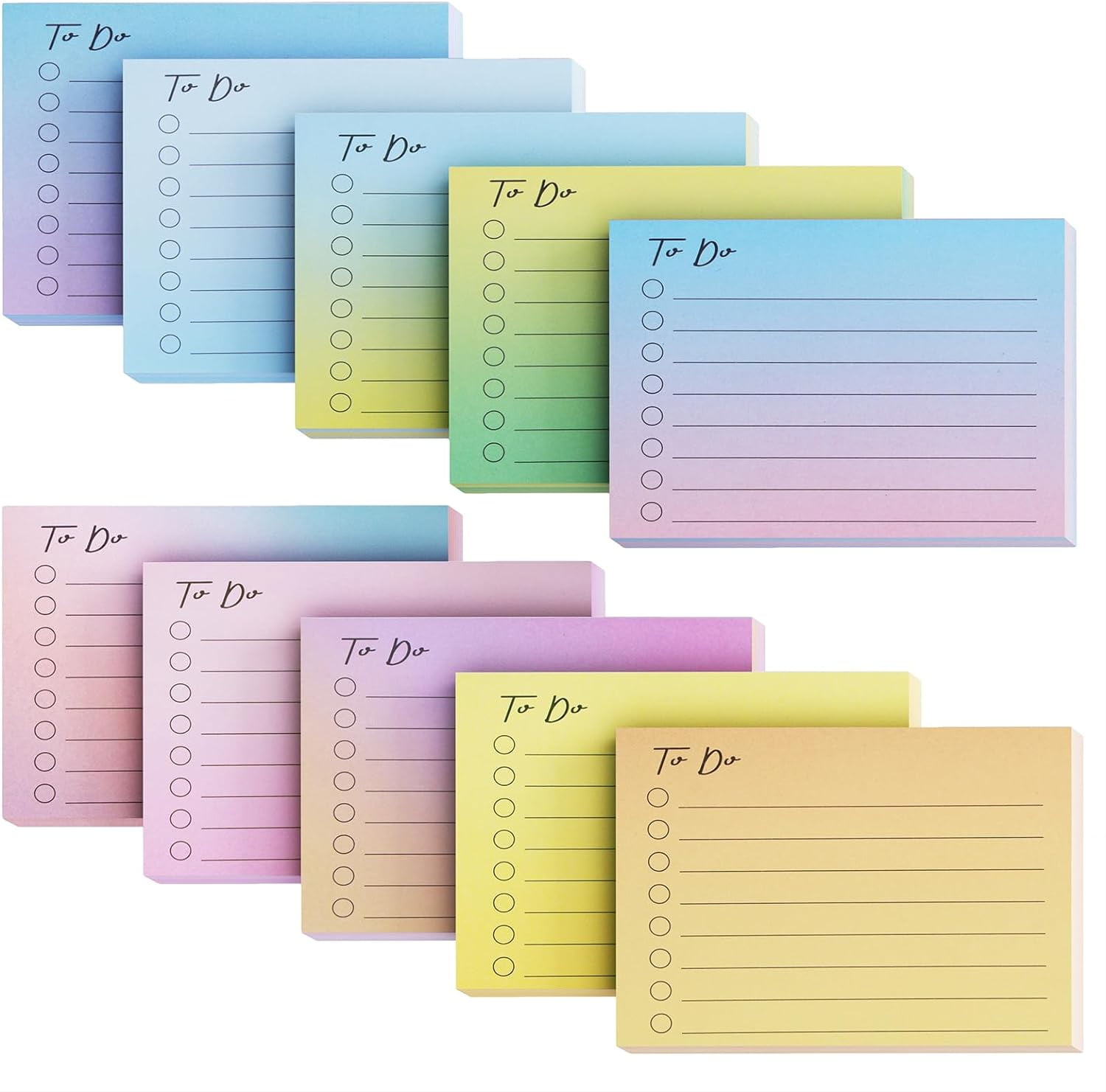 10 Pack Lined Sticky Notes, 500 Sheets to Do List Sticky Notes with ...