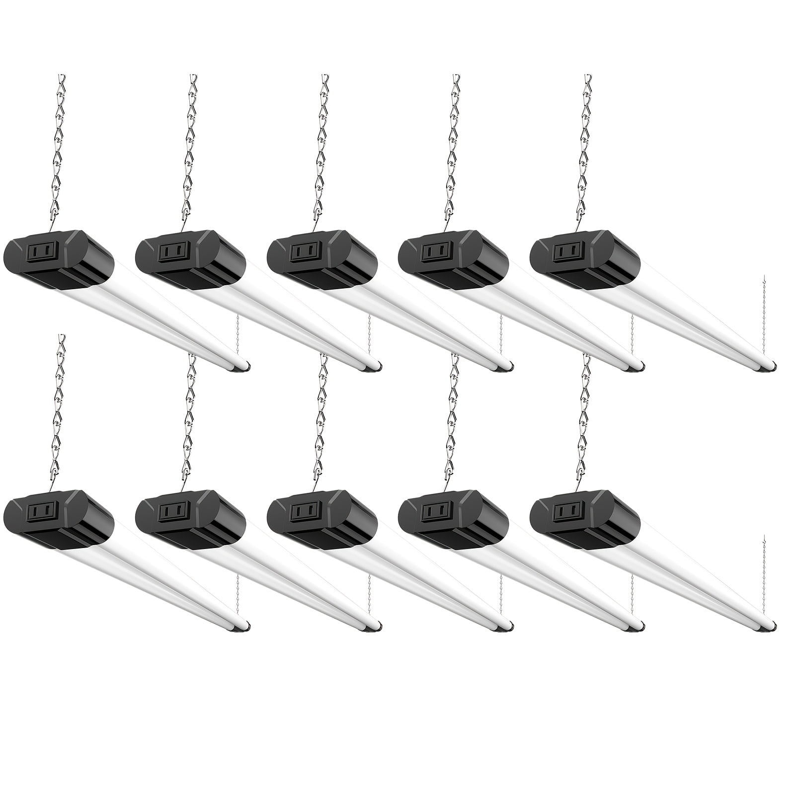 10 Pack Linkable LED Utility Shop Light, 4 FT Integrated Fixture for ...