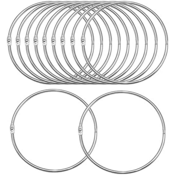 10 Pack Loose Leaf Binder Rings 4.5 Inch Extra Large Nickel Plated ...