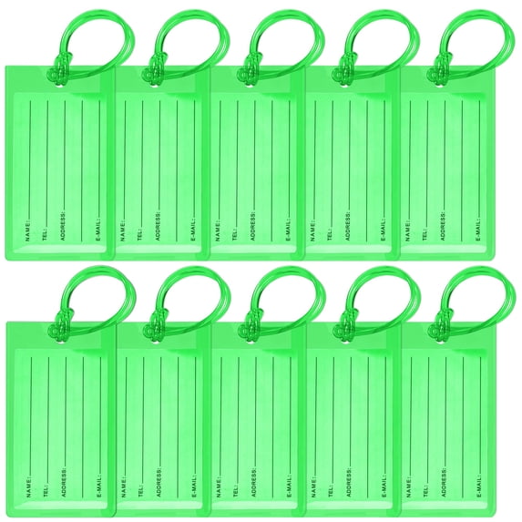 10 Pack Luggage Tags Suitcases PVC Travel Bag & Baggage ID Label Tags ...