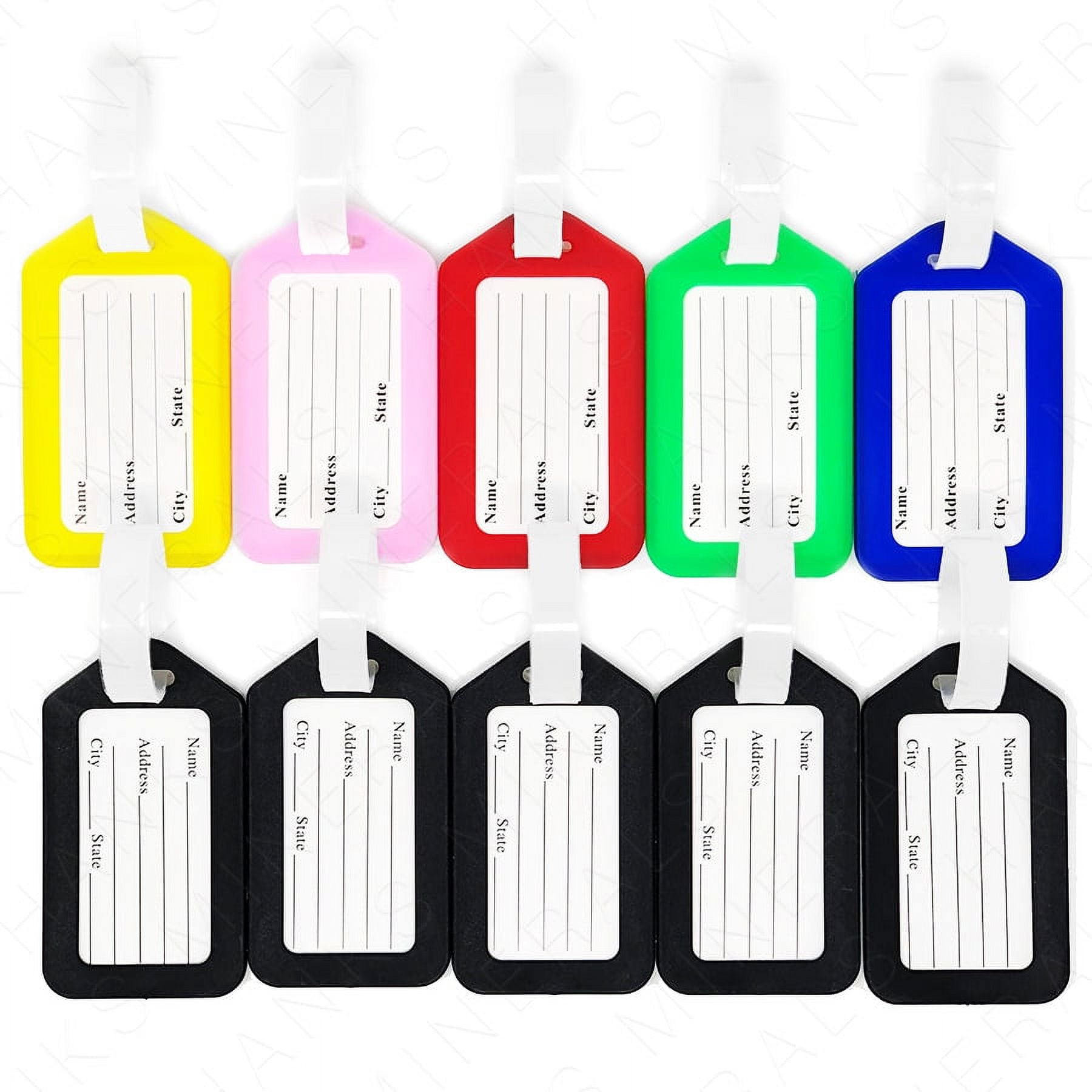 10-Pack Luggage Tags Travel Suitcase Bag Tag Name Address ID Plastic ...