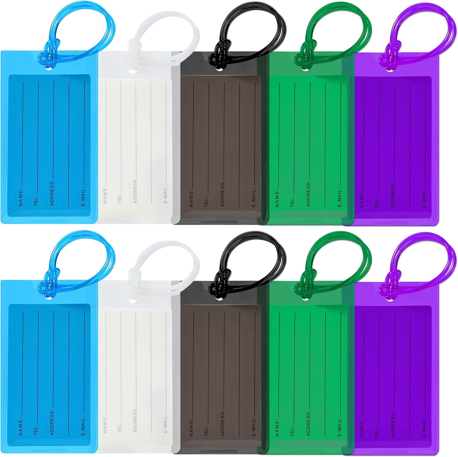10 Pack Luggage Tags for Suitcases, Airplane Travel Essentials for ...