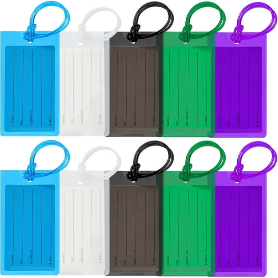 10 Pack Luggage Tags for Suitcases, Airplane Travel Essentials for ...