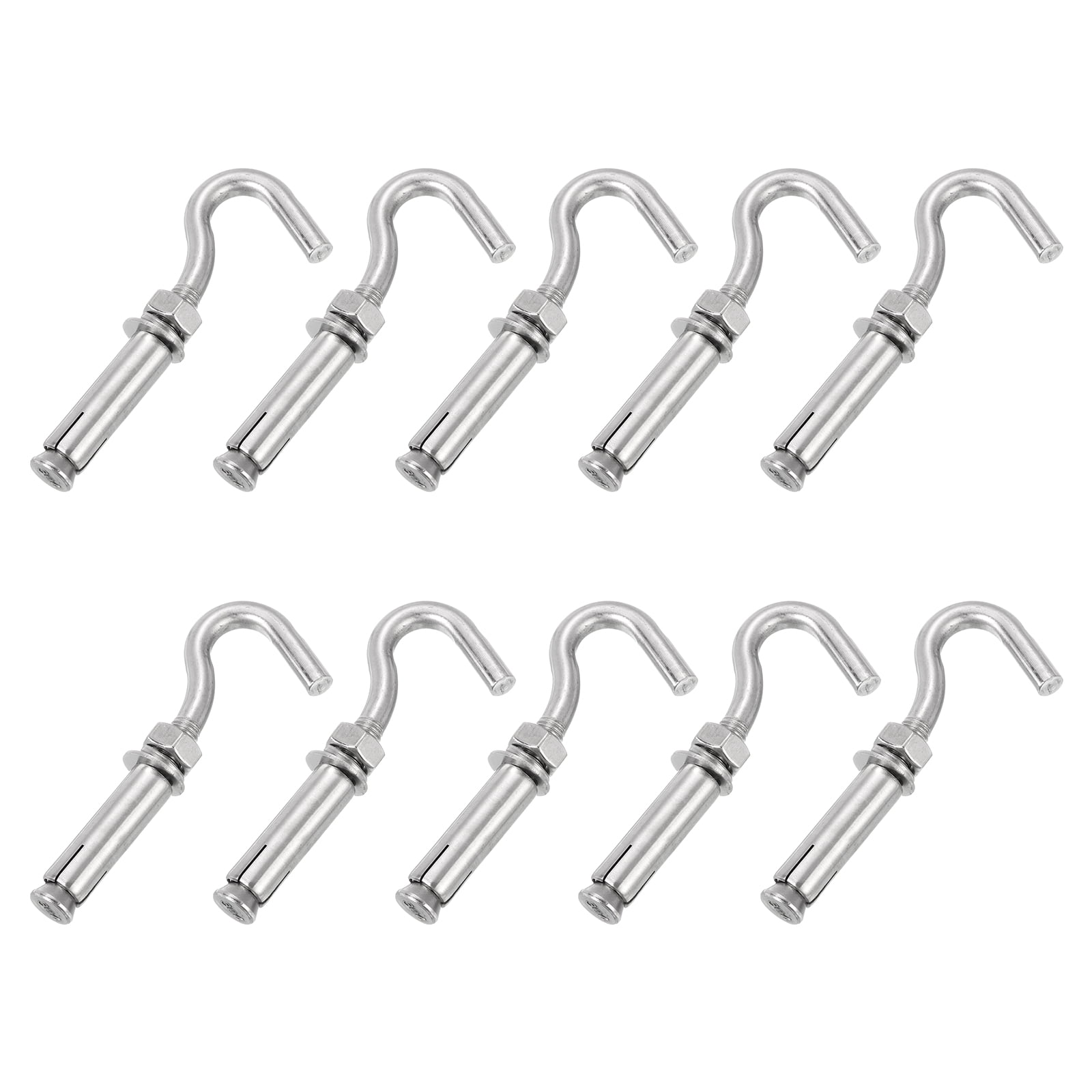 10 Pack M10 304 Stainless Steel Expansion Hook, Standard Open Cup ...