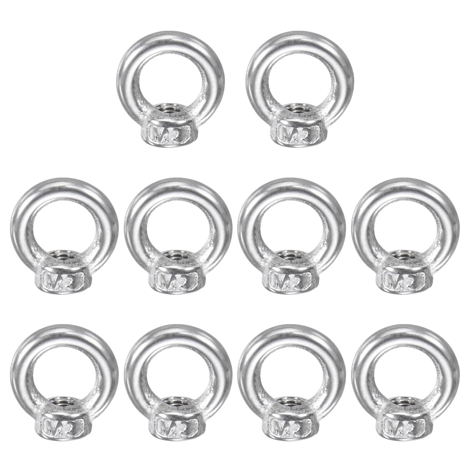10-Pack M3 Lifting Eye Nut, 304 Stainless Steel Metric Ring Shape ...