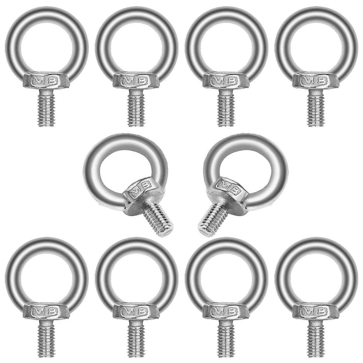 10 Pack M6*20 Eye Bolts 304 Stainless Steel Lifting Ring Ring Shape ...