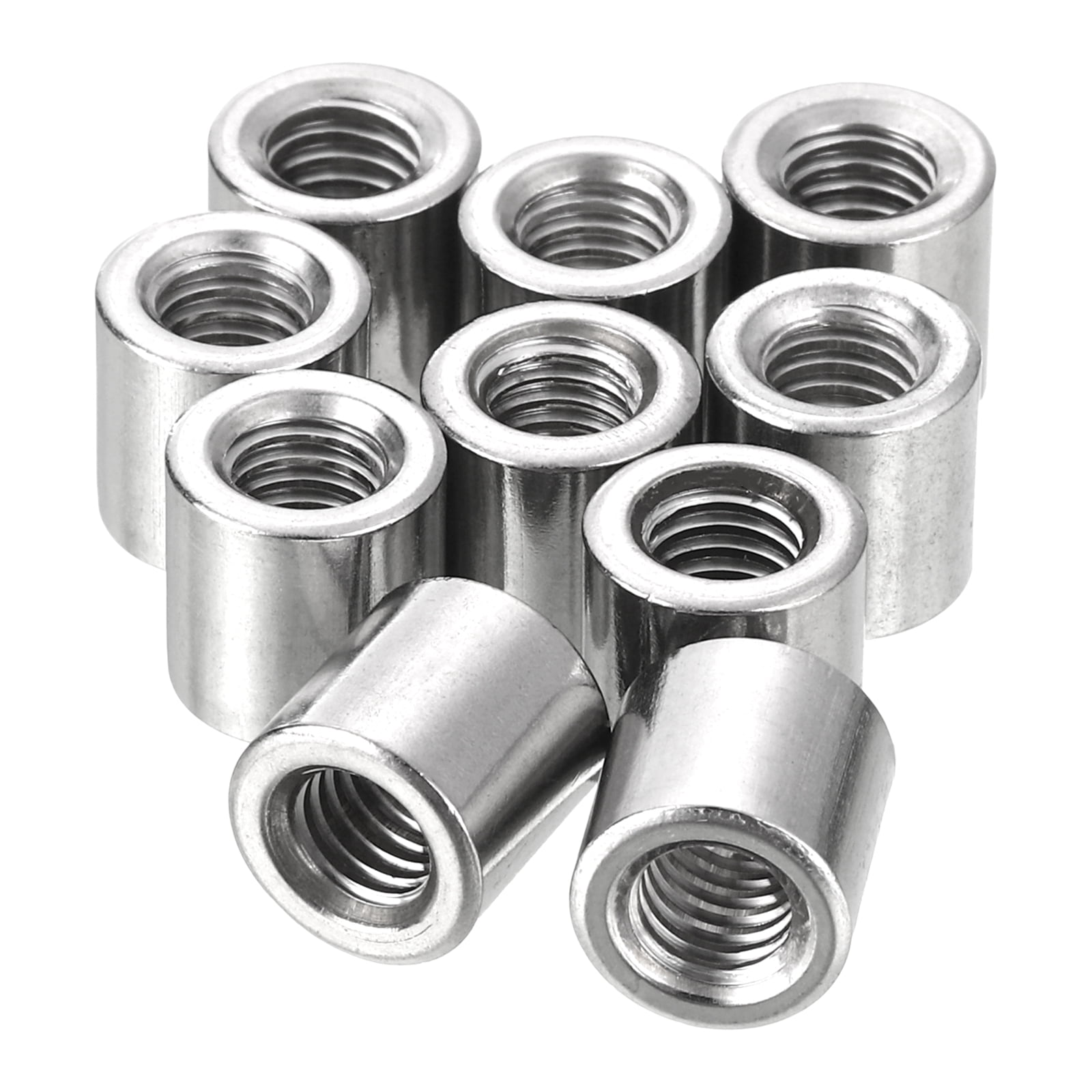10 Pack M6x10x10mm Round Weld Nut for Lamp Bracket Glass Table, Silver ...