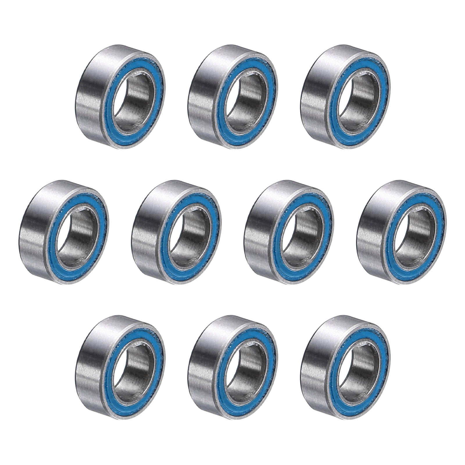 10 Pack MR74-2RS Deep Groove Bearing, 4x7x2.5mm Double Sealed Chrome ...