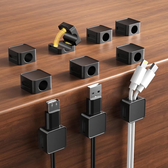 10 Pack Magnetic Cord Organizer Holder, Adjustable Cable Clips, Strong ...