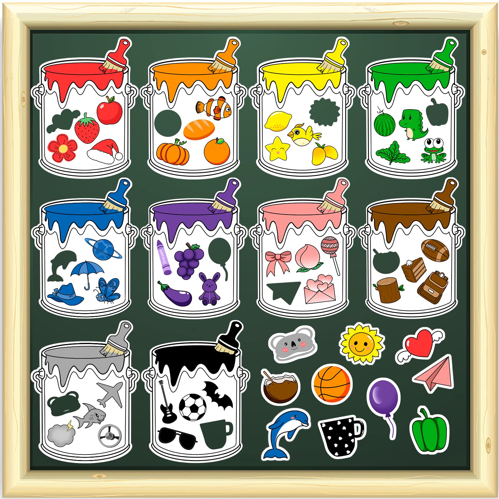 10 Pack Magnetic Shapes STF9 Color Sorting Matching Set - Colors ...