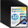 10 Pack Magnetic Sign Holder 8.5 x 11, Self-Adhesive Magnetic Wall ...